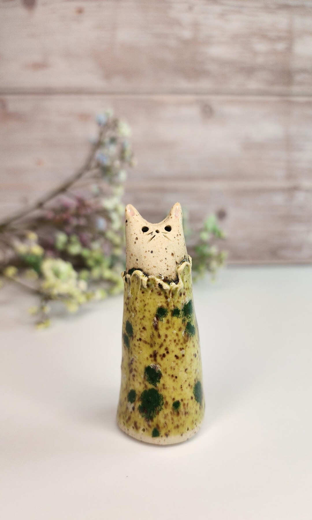 Ceramic Cat Figurine, Sculpture, Cat Pottery Figurine, Ceramic Cat Art ...