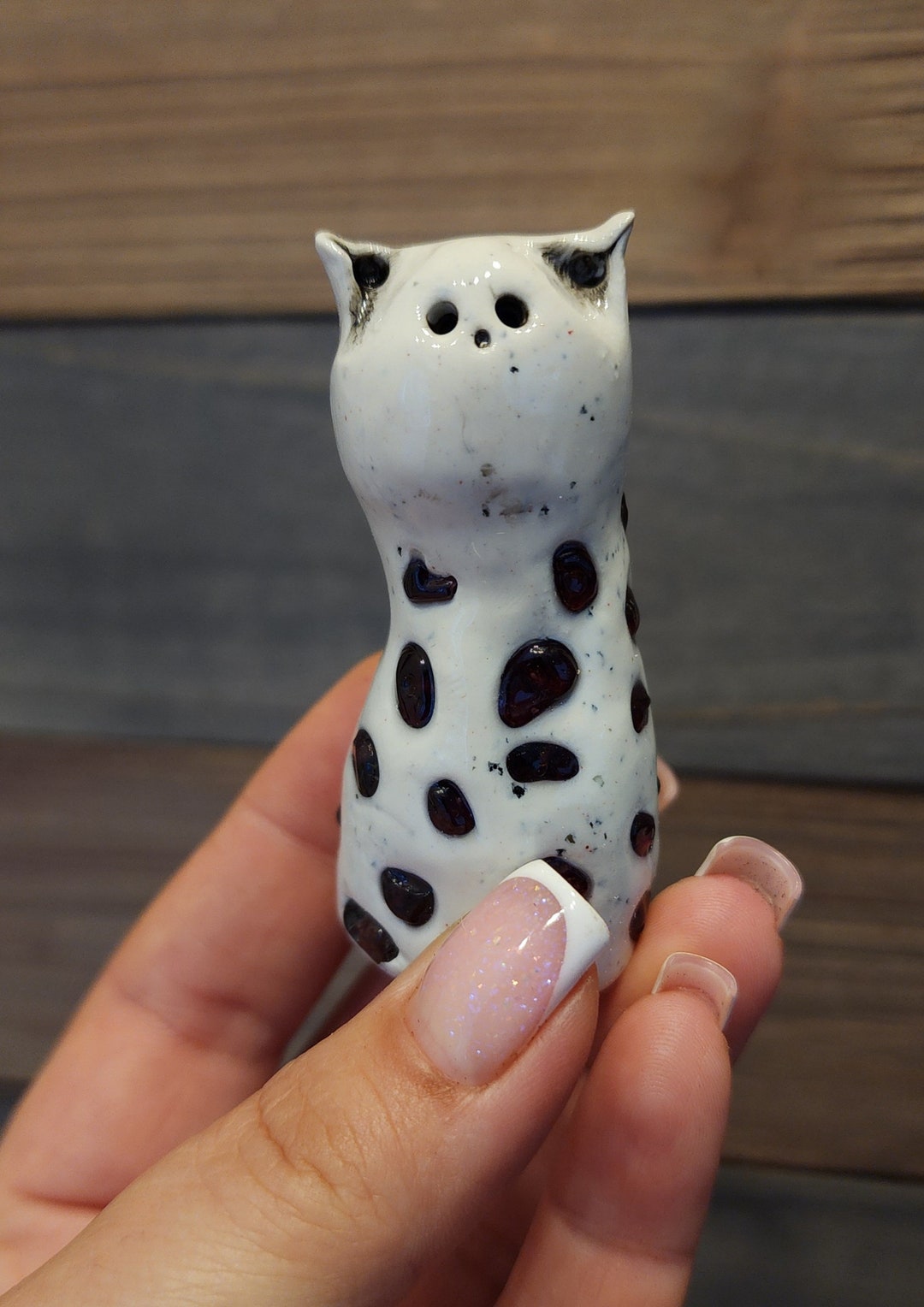 Garnet Cat Figurine, Sculpture, Cat Pottery Figurine, Ceramic Cat Art ...