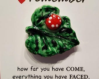 Adorable Lady Bug Pocket Hug Card, Ceramic Ornament, Ceramic Figurine ...
