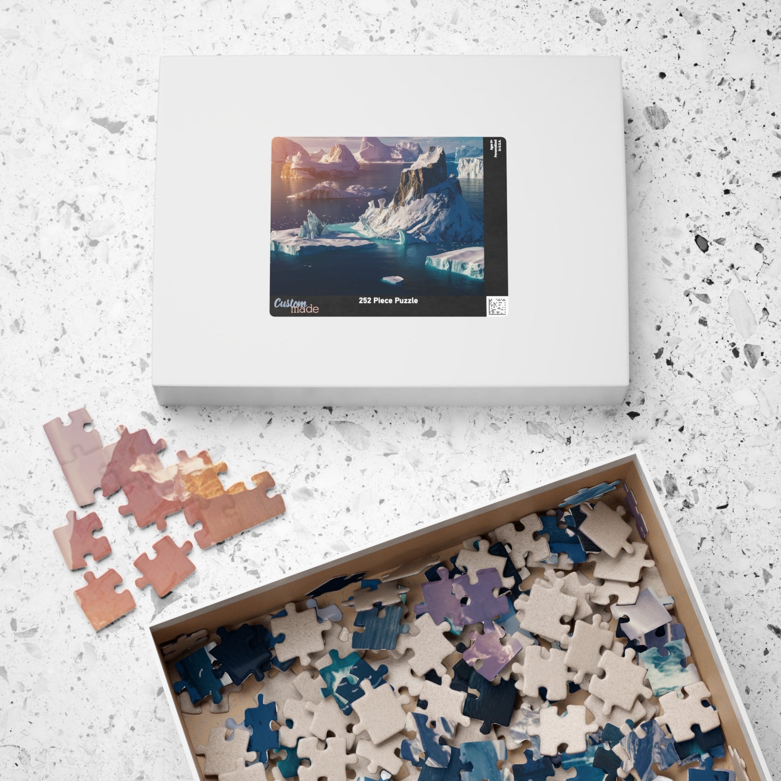 Icebergs Jigsaw Puzzle Arctic Nature Print Frozen Ocean Gift for Him ...