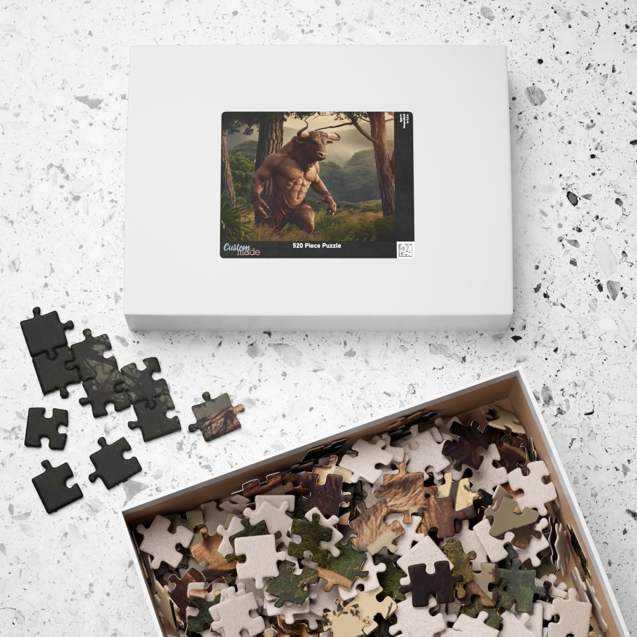 Minotaur Jigsaw Puzzle Dark Fantasy Art Print Mythological Creature ...