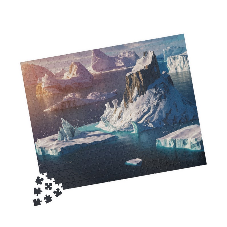 Icebergs Jigsaw Puzzle Arctic Nature Print Frozen Ocean Gift for Him ...