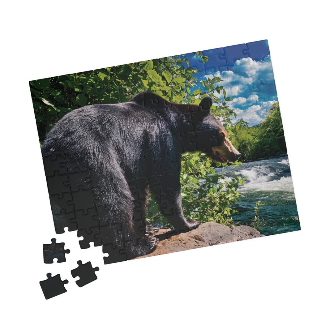Black Bear Puzzle, Nature Print, Wildlife Photography, Birthday Gift ...