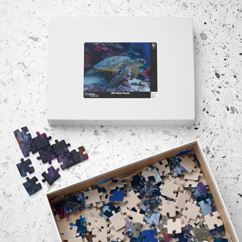Sea Turtle Puzzle, Ocean Wildlife, Nature Print, Birthday Gift for ...