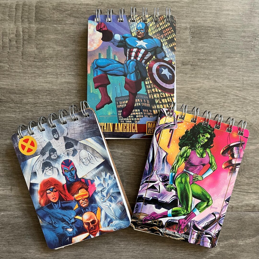 Pocket Notebook, Superhero Card Notepad, Collectible Playing Cards ...