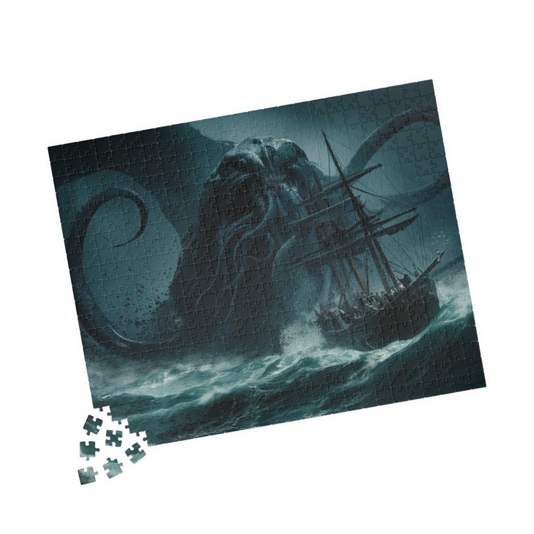 Kraken Jigsaw Puzzle Dark Fantasy Print Mythological Creature Ocean ...
