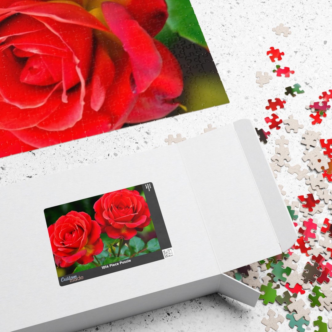 Flower Puzzle, Red Roses, Flower Print, Birthday Gift for Gardener ...