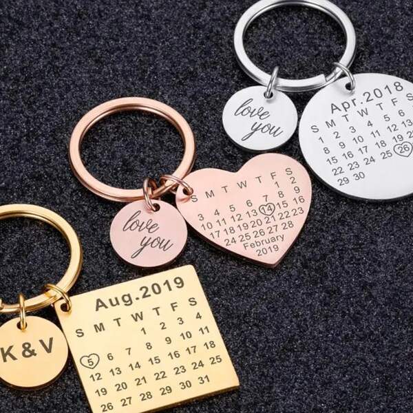 Calendar Keychain - Etsy