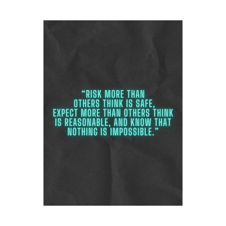 Risk More | Motivational Poster | Art | Modern Aesthetic | Wall Art ...