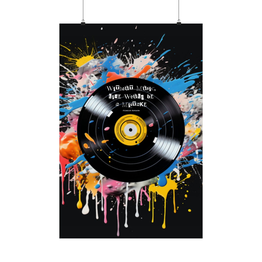 Rainbow Record Poster | Nietzsche Quote, Music Wall Art - Etsy