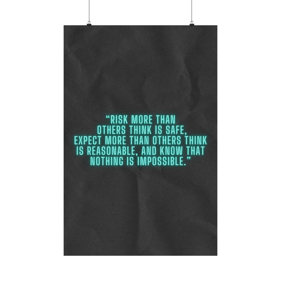 Risk More | Motivational Poster | Art | Modern Aesthetic | Wall Art ...