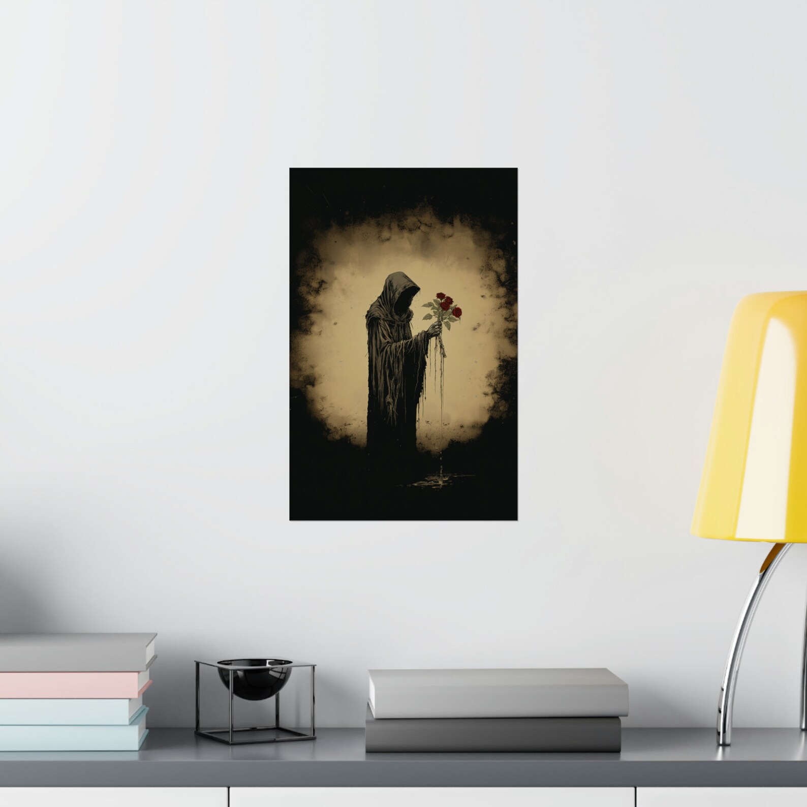 Grim Reaper Roses Poster | Memento Mori, Dark Aesthetic Wall Art - Etsy