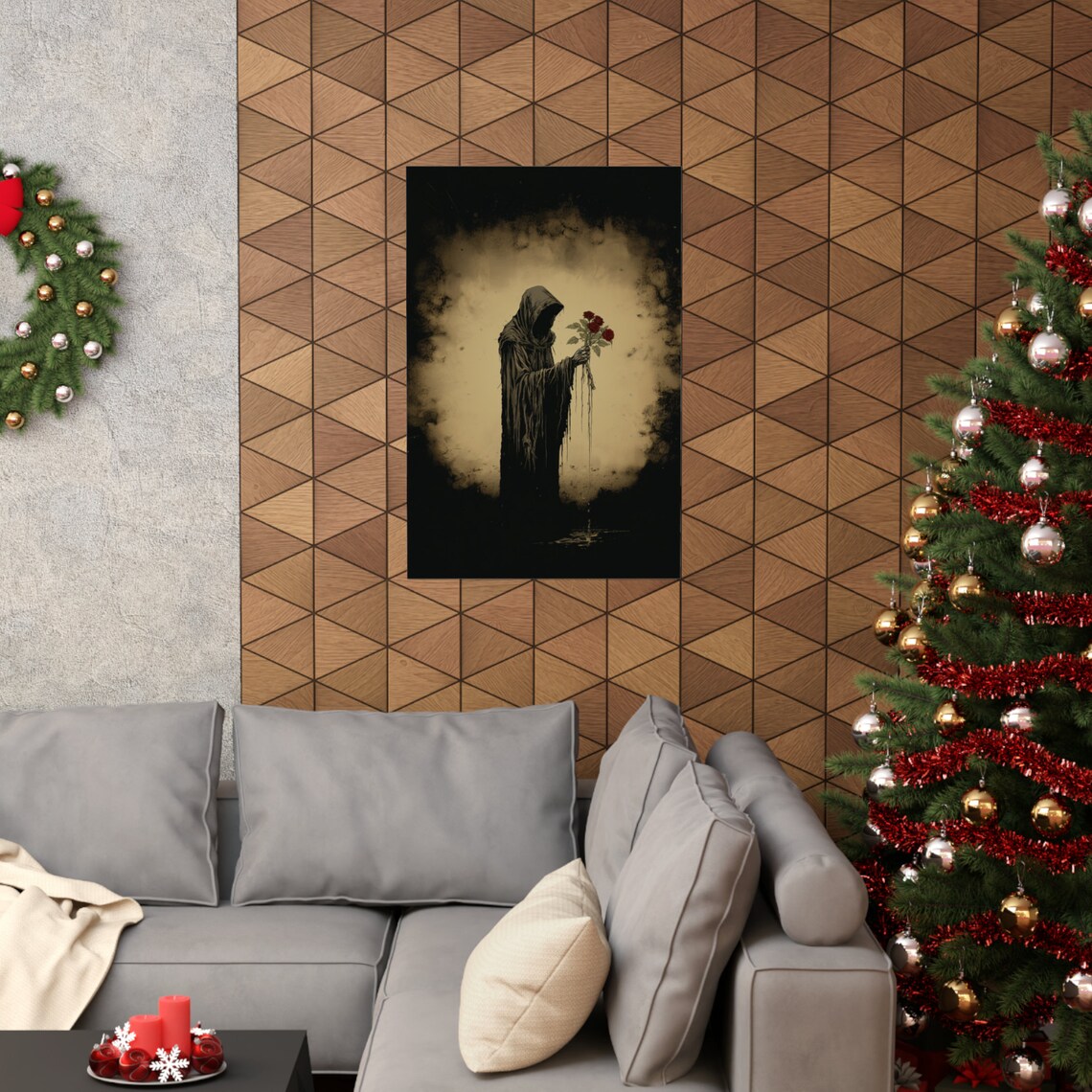 Grim Reaper Roses Poster | Memento Mori, Dark Aesthetic Wall Art - Etsy