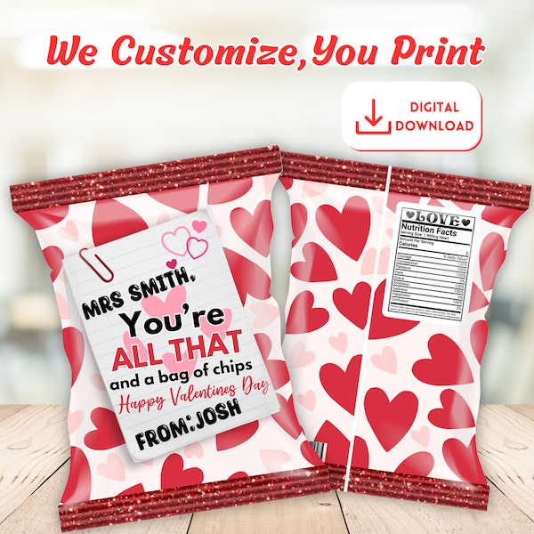 Teacher Custom Chip Bags - Etsy