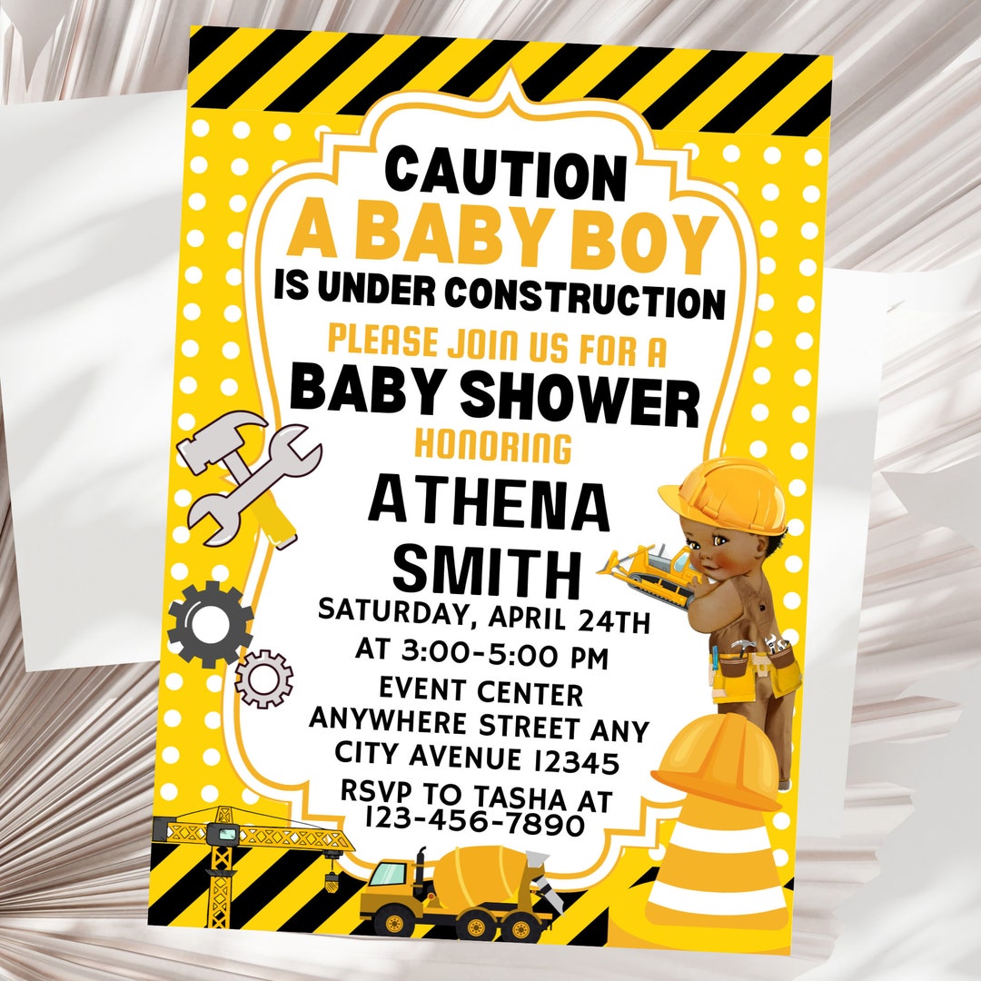 Construction Baby Shower Invitation A Baby Boy is Under Construction ...