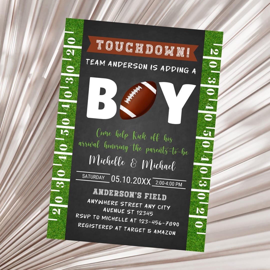 Football Baby Shower Invitation EDITABLE Football Baby Sprinkle ...