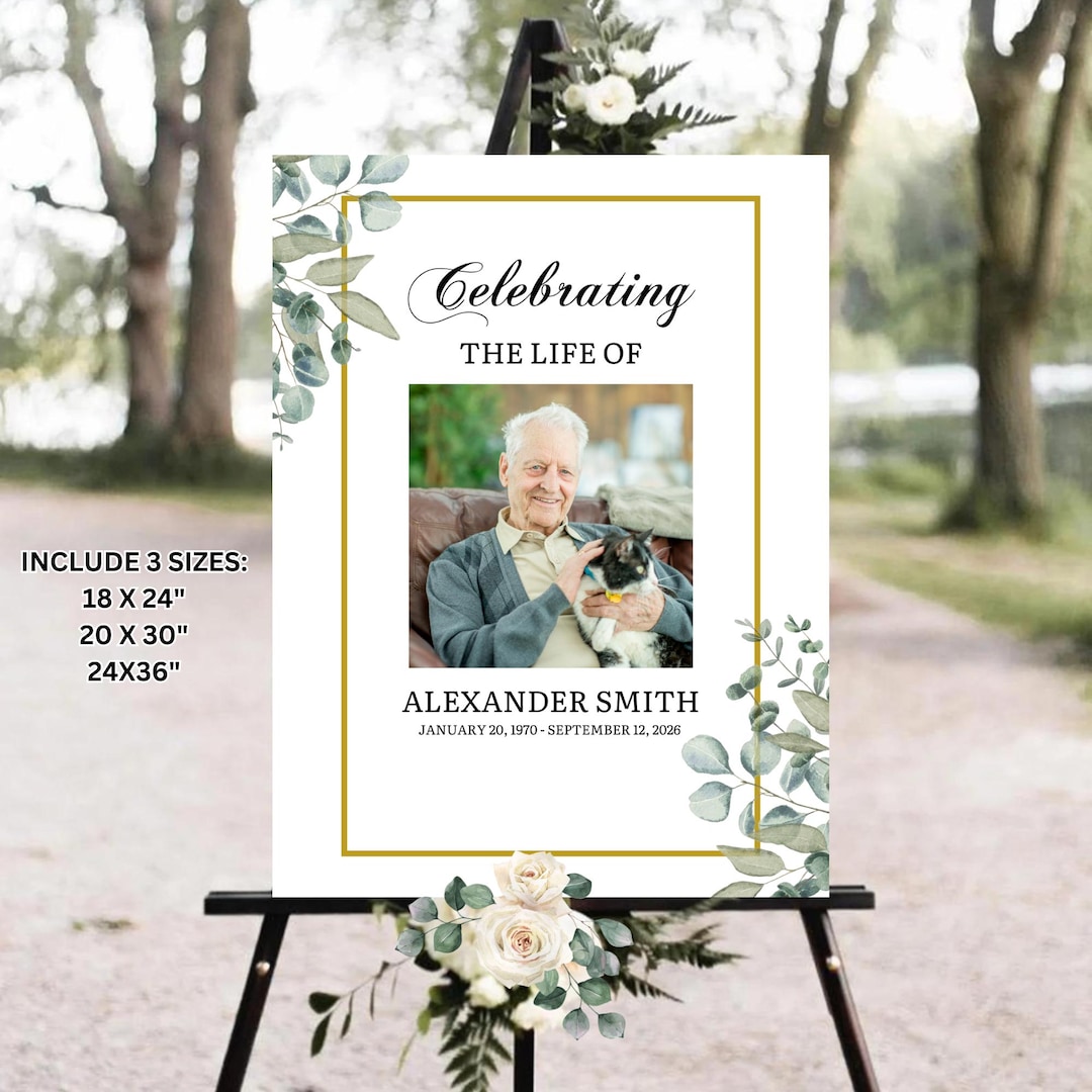 Editable Funeral Welcome Sign, Memorial Funeral Sign, Funeral Welcome ...