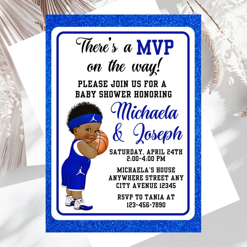 Basketball Baby Shower Invitation Mvp Baby Shower Invitation All Star ...