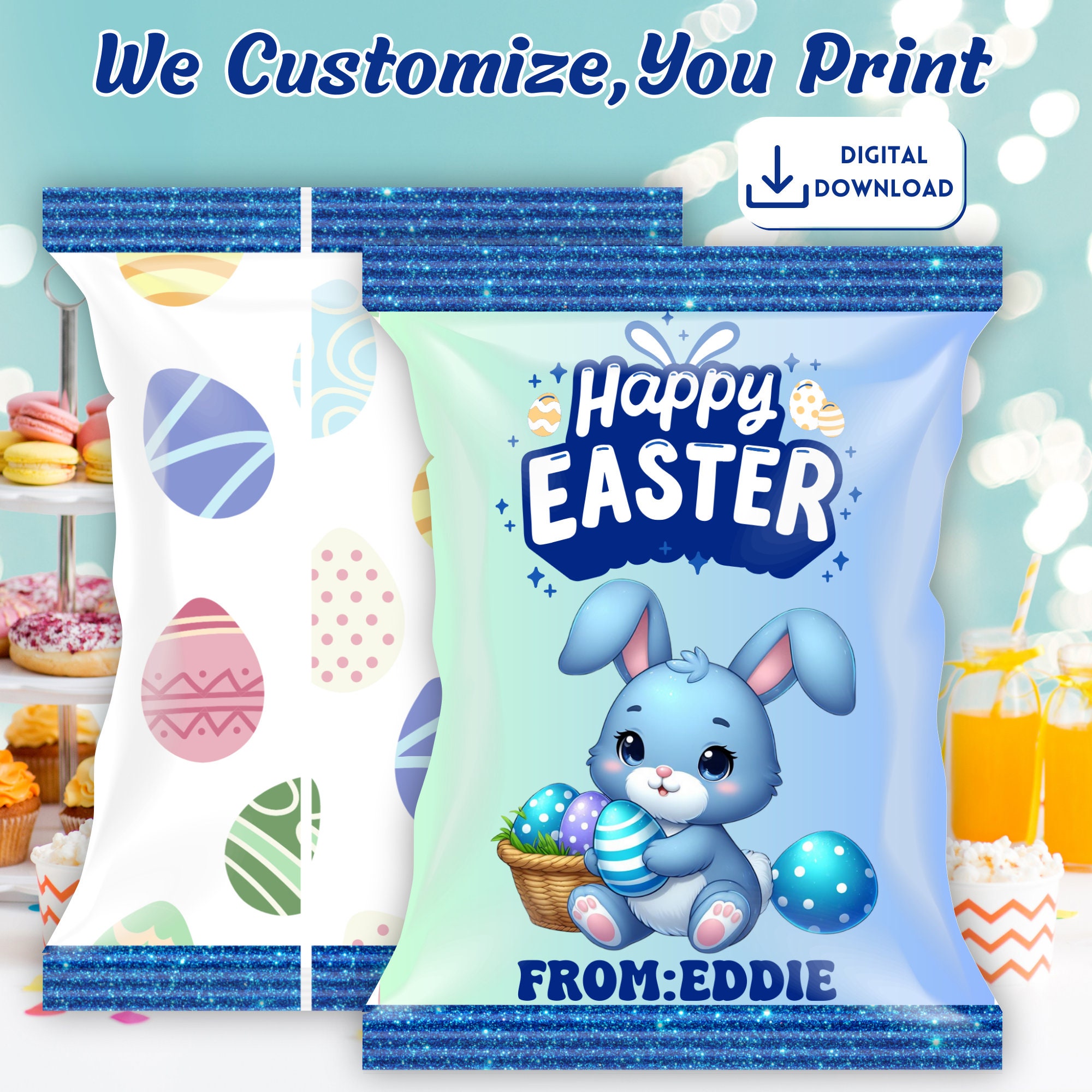 Easter Chip Bag for Easter Basket Easter Table Decor Idea Eastertime ...