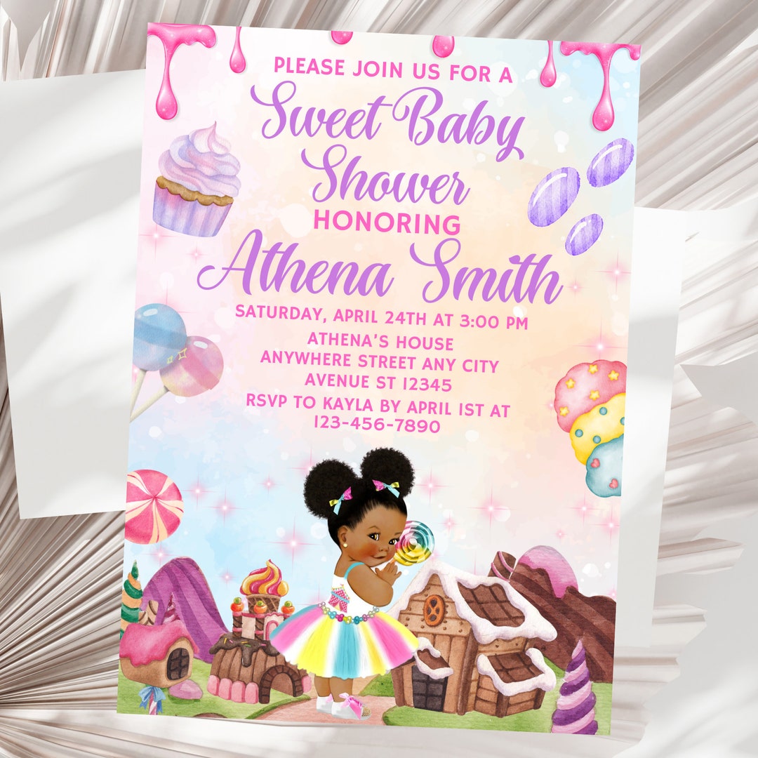 Candyland Baby Shower Invitation Sweet Baby Shower Invitation Candy ...