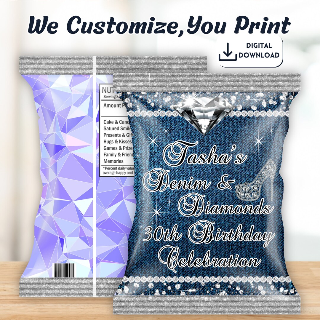 Denim and Diamond Chip Bags, Denim Diamond, Denim Diamond Birthday ...