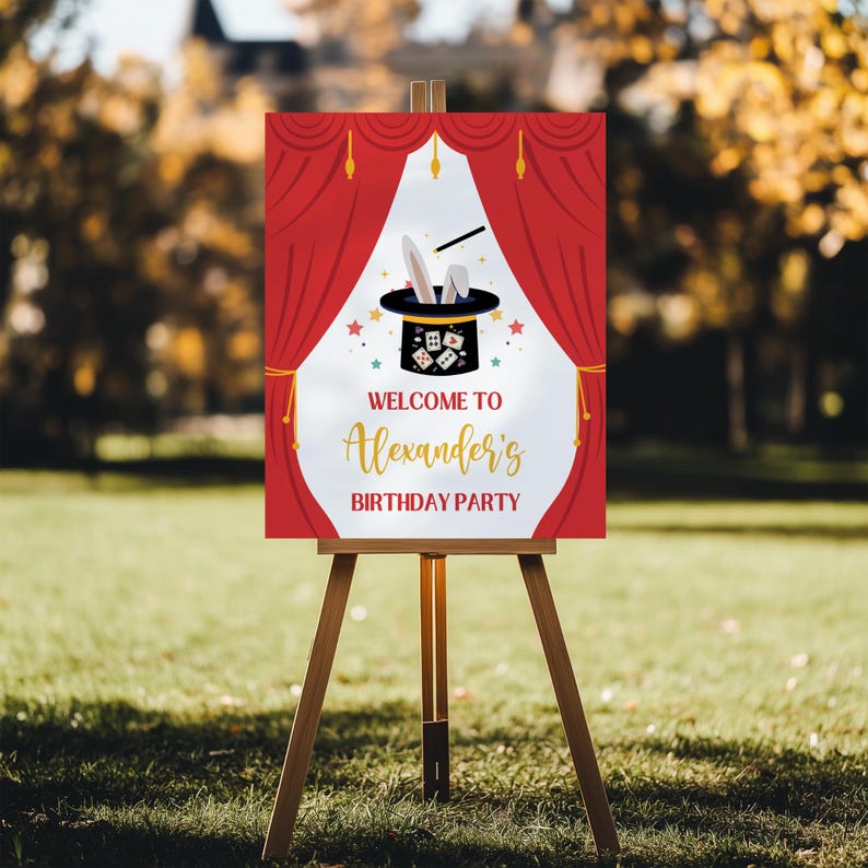 Magic Show Birthday Welcome Sign, Circus Welcome Board, Welcome Sign ...