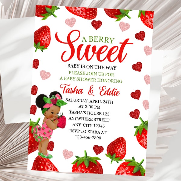 Baby Shower Strawberry Shortcake Invite - Etsy