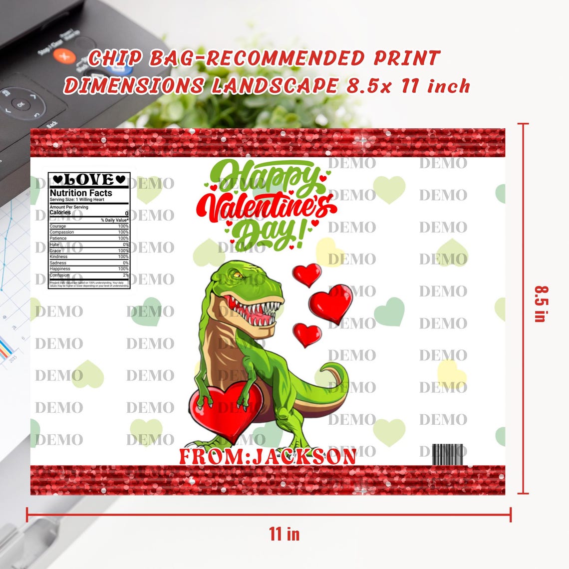 Valentine's Chip Bag Valentine's Day Treats Favor Bag for Valentine's ...