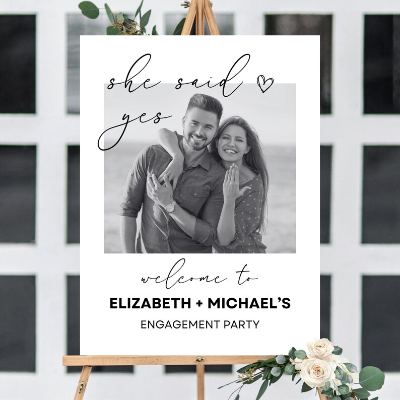 Engagement Party Welcome Sign, Engagement Welcome Board, Engagement ...