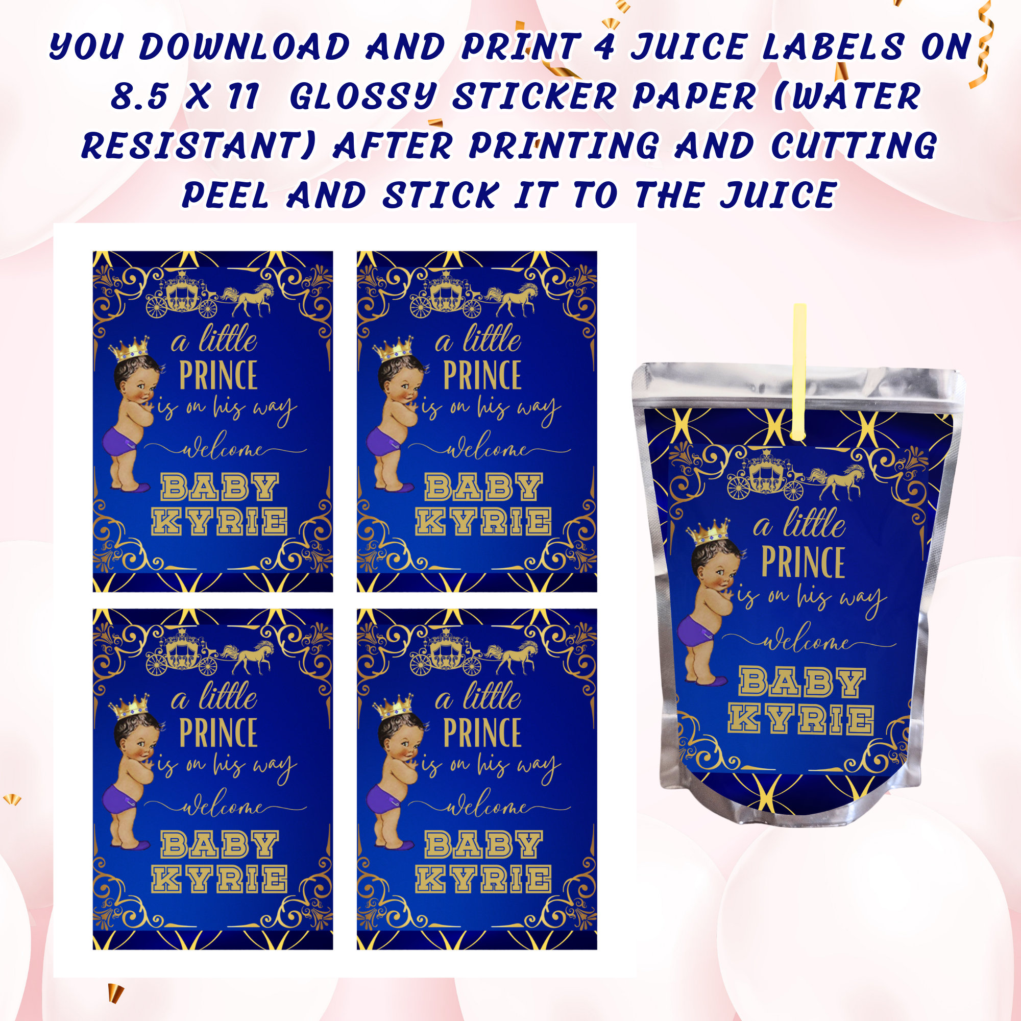 Royal Prince Baby Shower Bundle Party Favor for Royal Baby Shower ...