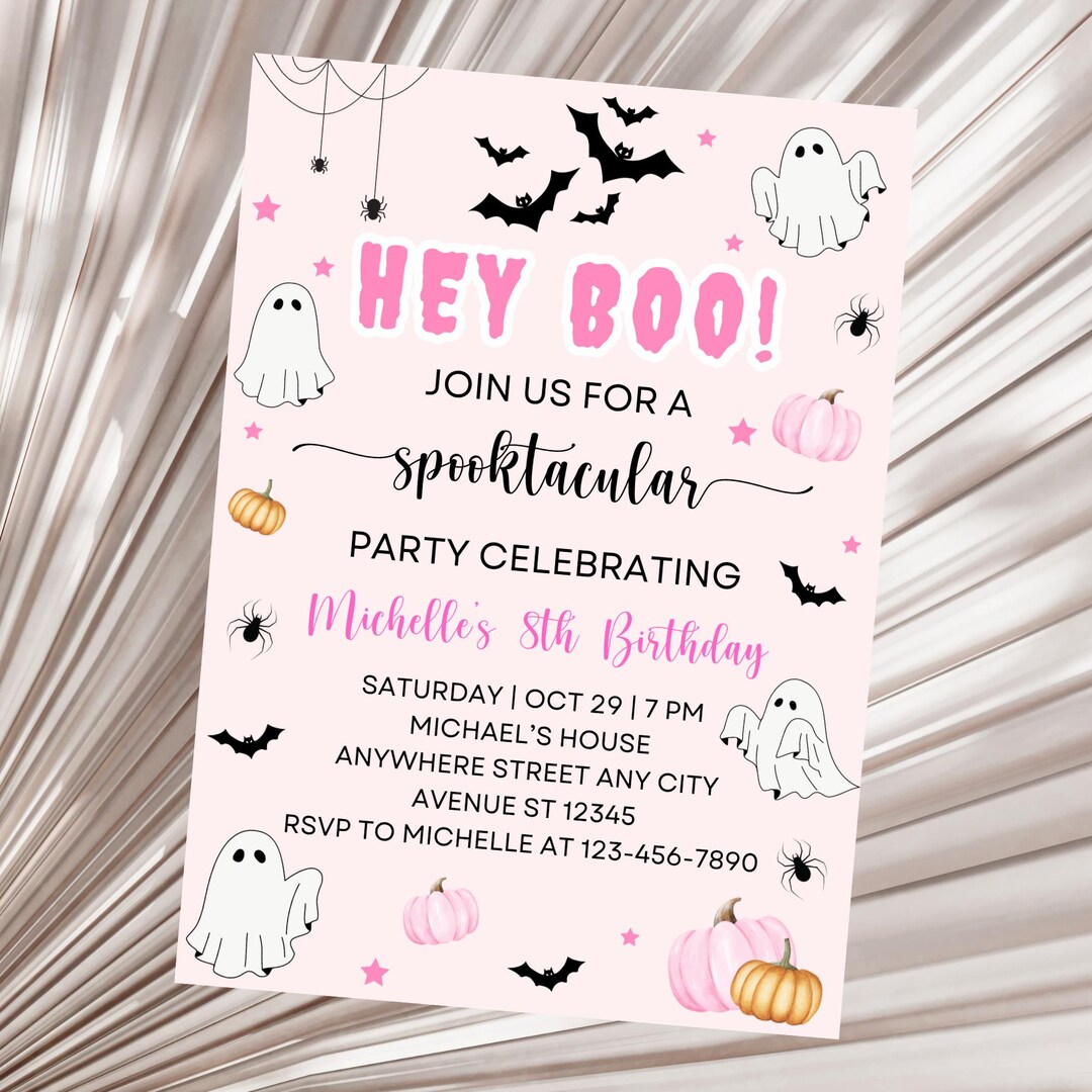 Halloween Birthday Invitation, Halloween Party Invite, Spooky Halloween ...