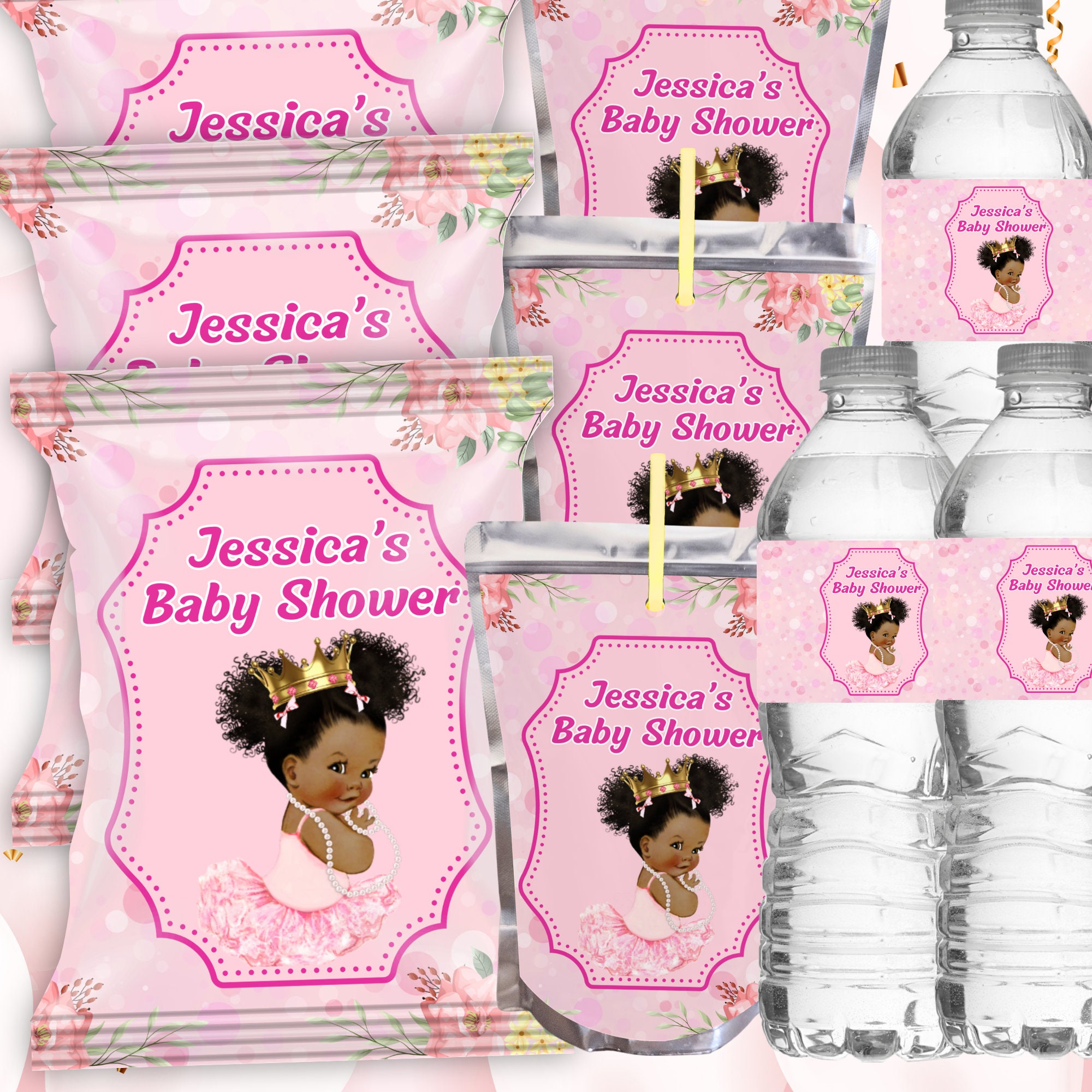 Princess Chip Bag for Baby Shower Printable Baby Shower Favors Bundle ...