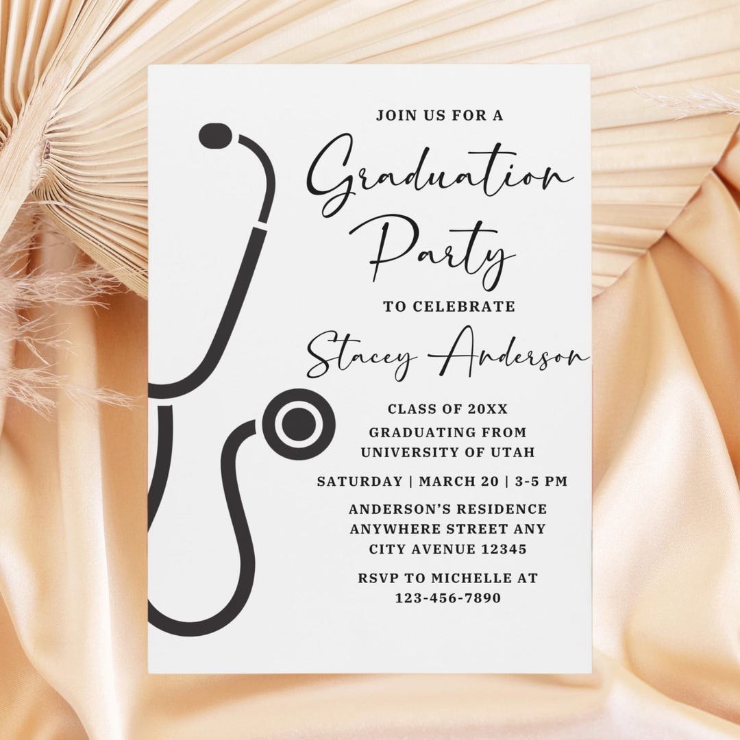 Nurse Graduation Party Invitation, Registered Nurse Invite, Minimalist ...