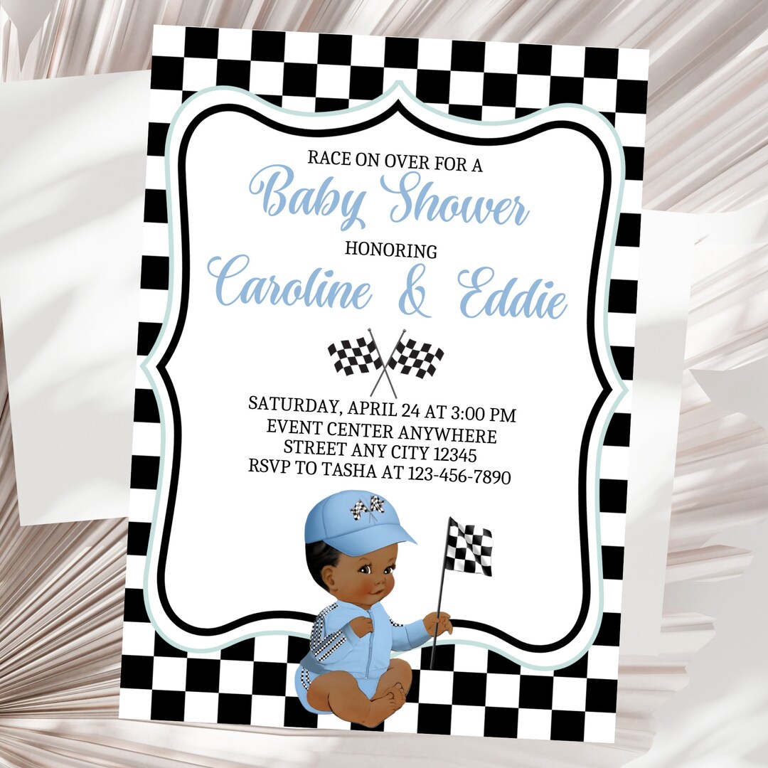 Racing Baby Shower Invitation, Racing Car Invitation, Race Baby Shower ...
