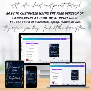 Shades of Blue Birthday Welcome Sign, Adult Shades of Blue Welcome ...