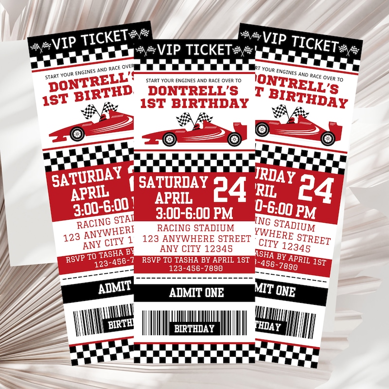 Race Car Invitations - Etsy