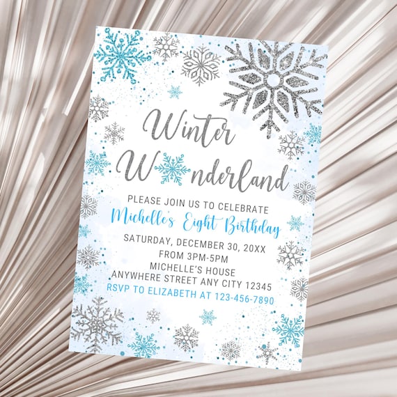 Snowflake Birthday Invitations