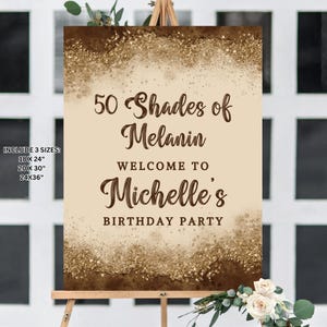 Shades of Brown Birthday Welcome Sign, EDITABLE Shades of Melanin ...