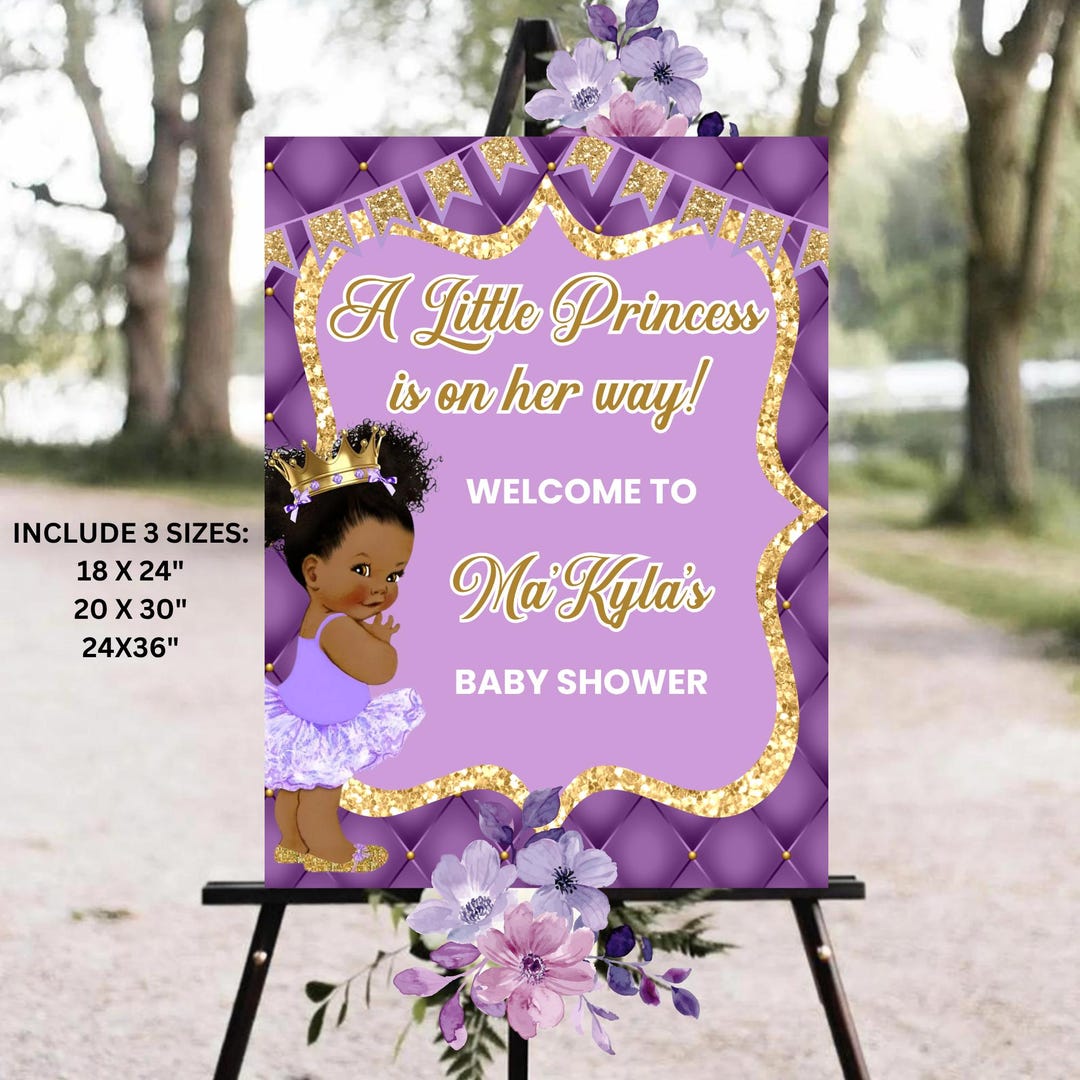 Royal Princess Baby Shower Welcome Sign, Royal Baby Shower Welcome ...