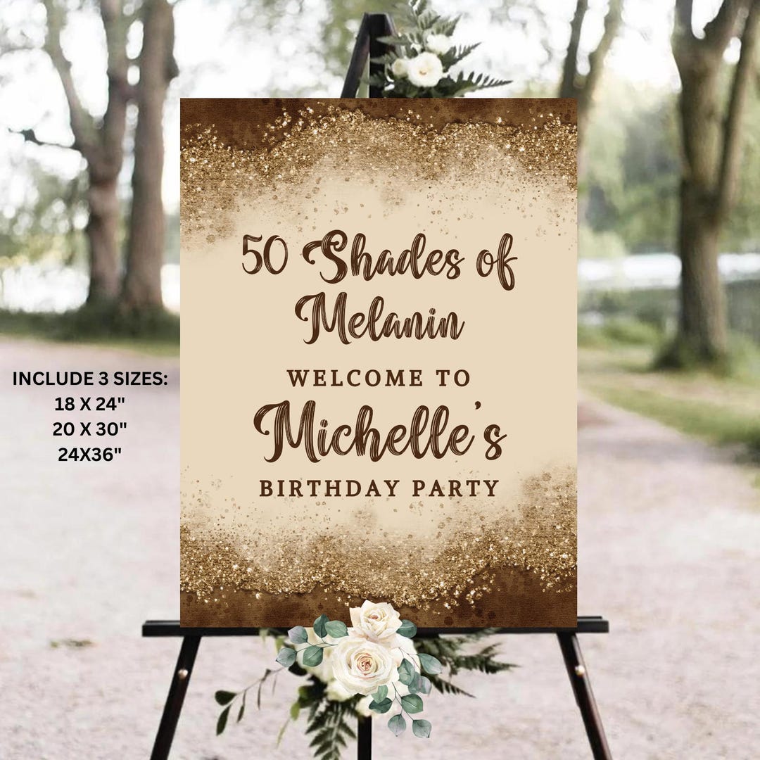 Shades of Brown Birthday Welcome Sign, EDITABLE Shades of Melanin ...