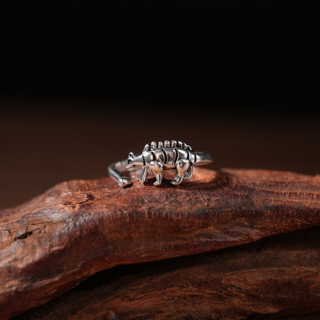 Ankylosaurus Dinosaur Rings for Women/ 925 Sterling Silver Dinosaur ...