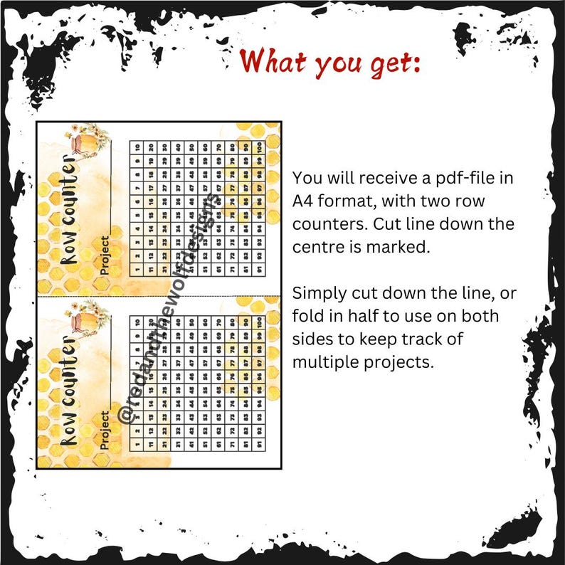 Printable Row Counter Flower Frame - Etsy