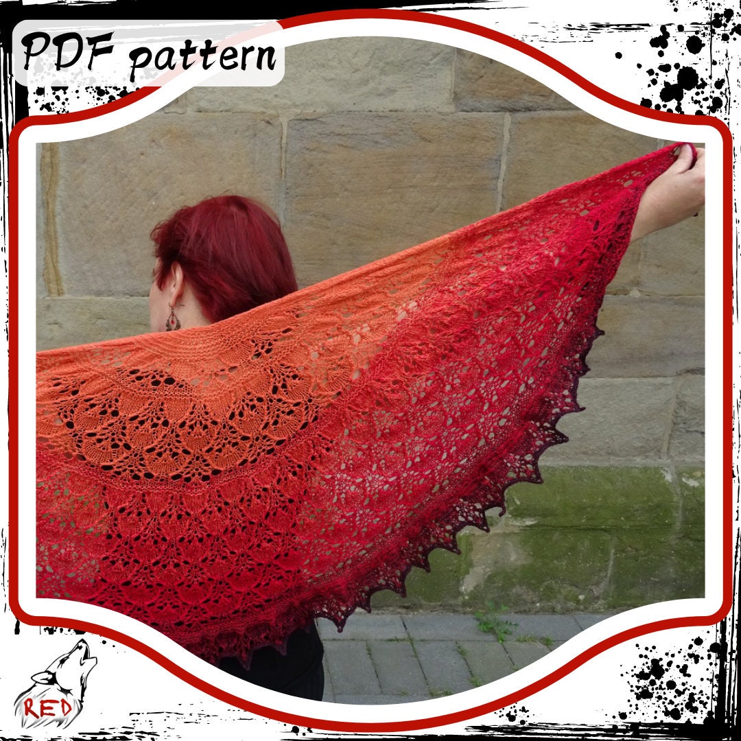 Knitting Pdf Pattern - Fire Dragon Shawl - Etsy