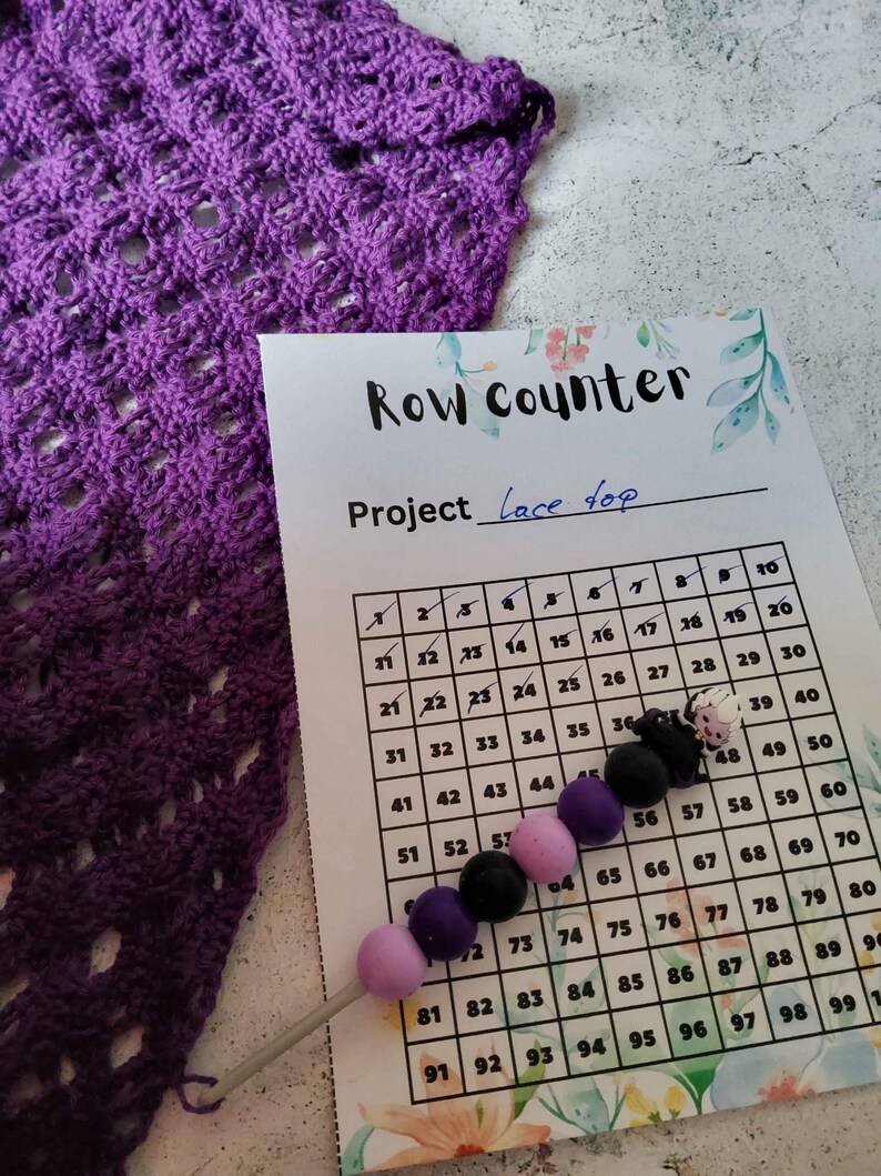 Printable Row Counter Flower Frame - Etsy