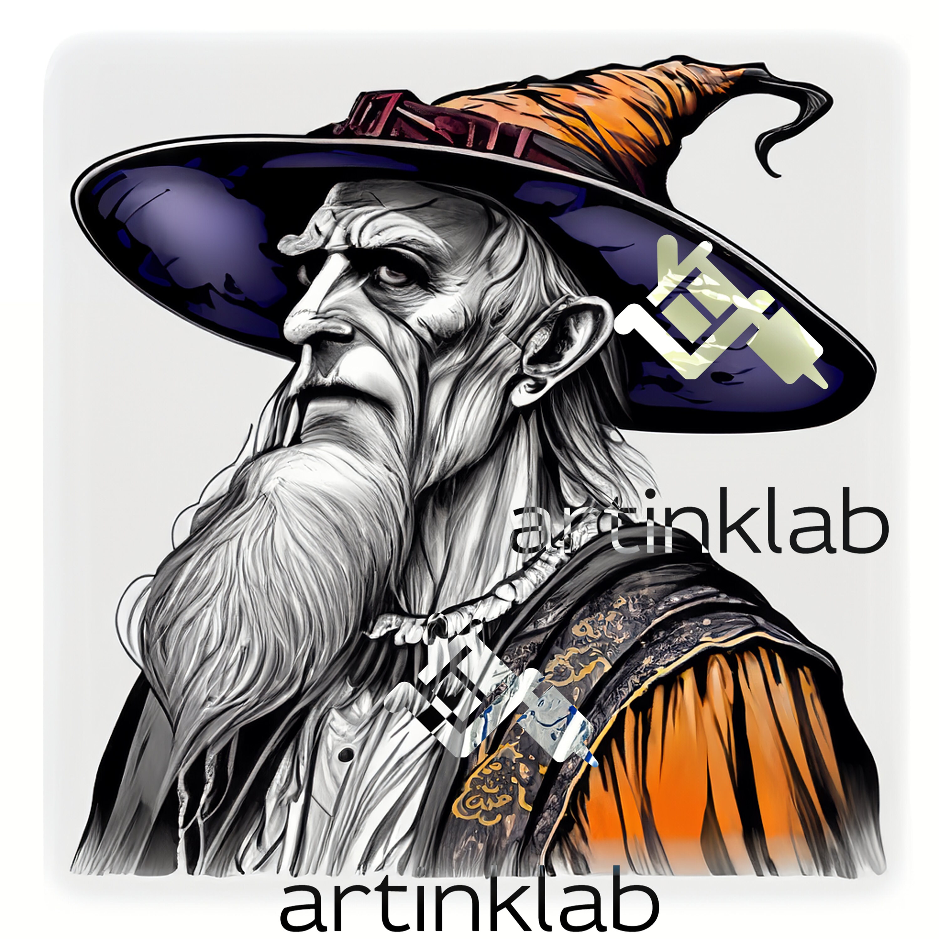Wizard Digital Design Wizard Clipart Witch Man Wizard - Etsy