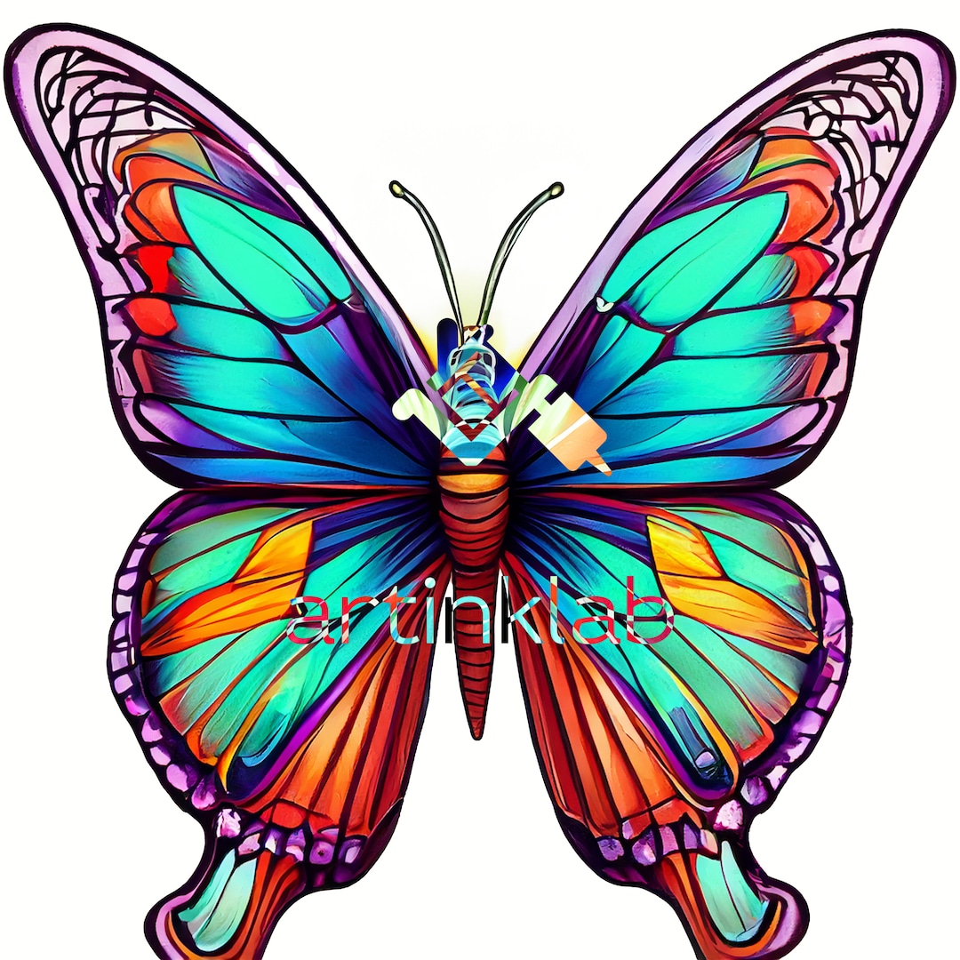 Colorful Butterfly Clipart Design, Digital Butterfly Design | High ...