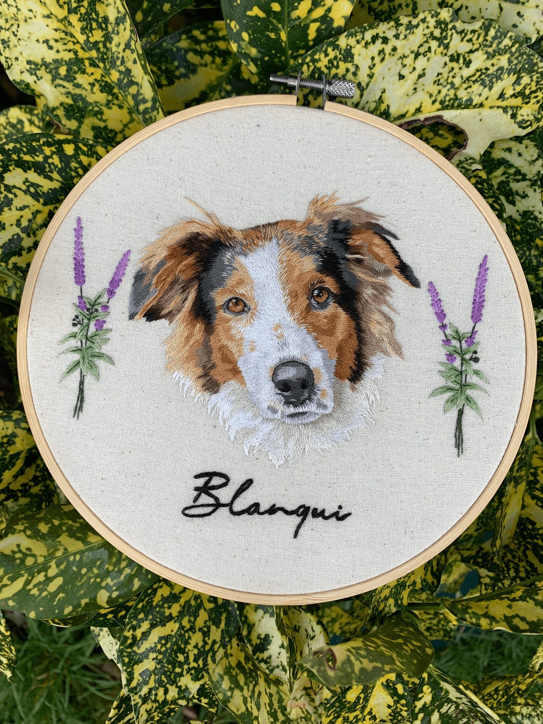 Custom Hand-embroidered Pet Portraits - Personalized Animal Embroidery ...