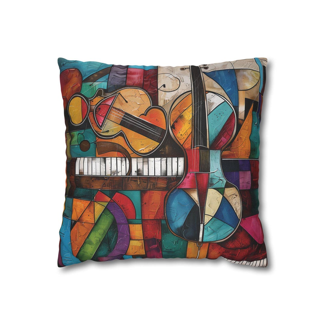 Throw Pillow Picasso Accent Musical Instrument Pillow Cover Abstract ...