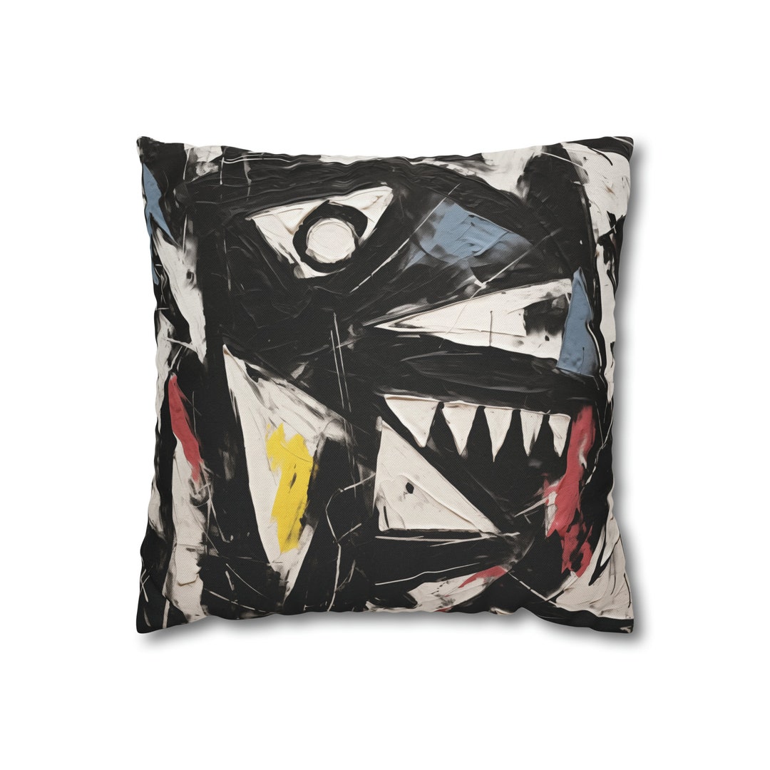 Modern Triangular Face Art Pillow Cover Contemporary Cushion Case ...