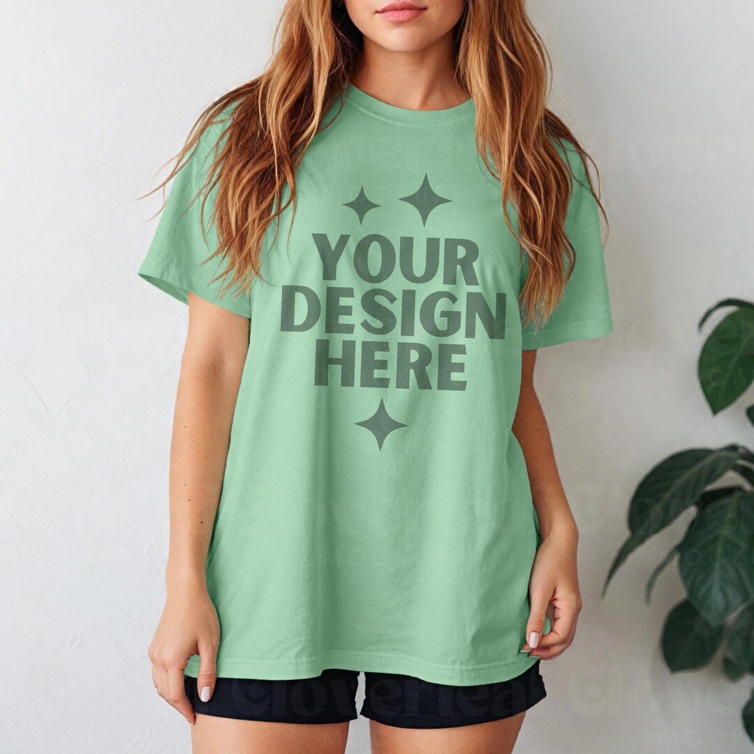 Mint Gildan 64000 Shirt Mockup Mint T-shirt Mock-up Trendy Aesthetic ...